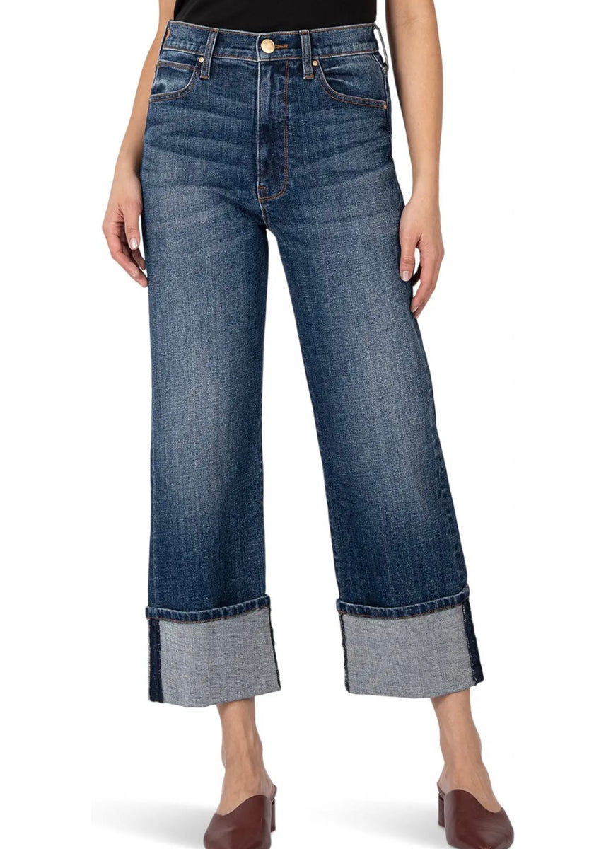 Sienna Wide Leg-Cuff Jeans - Final Sale – G and G Womens Boutique