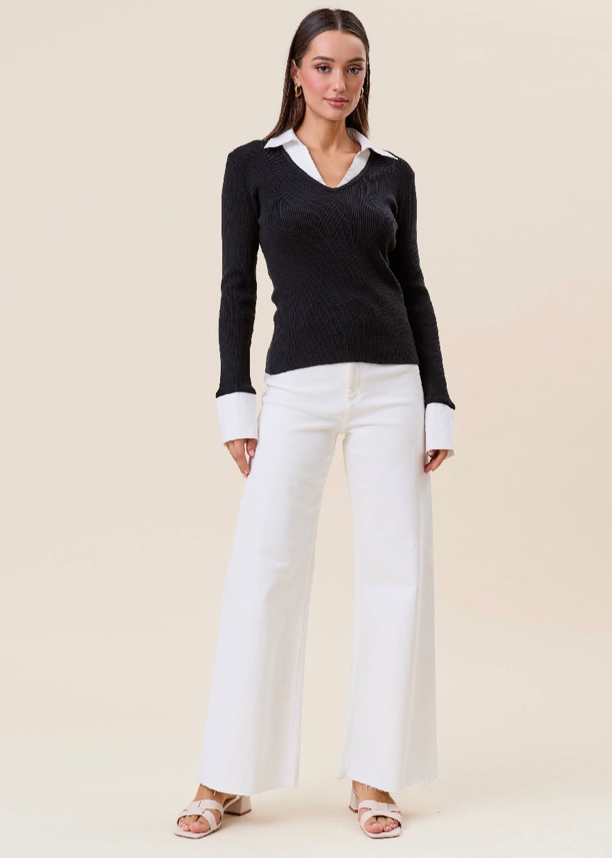 Nora Twofer Sweater – G and G Womens Boutique