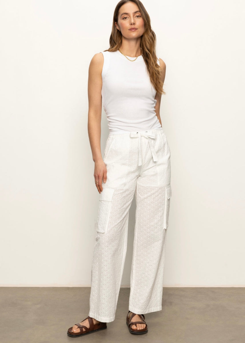 Free Time Eyelet Pant - Final Sale – G and G Womens Boutique